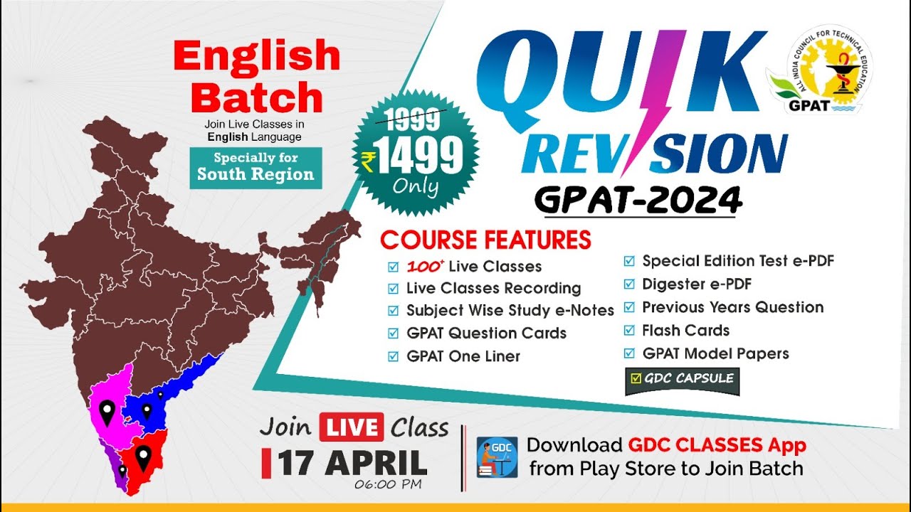 GPAT-2024 QUIK REVISION BATCH || Last minute revision for your exam ...