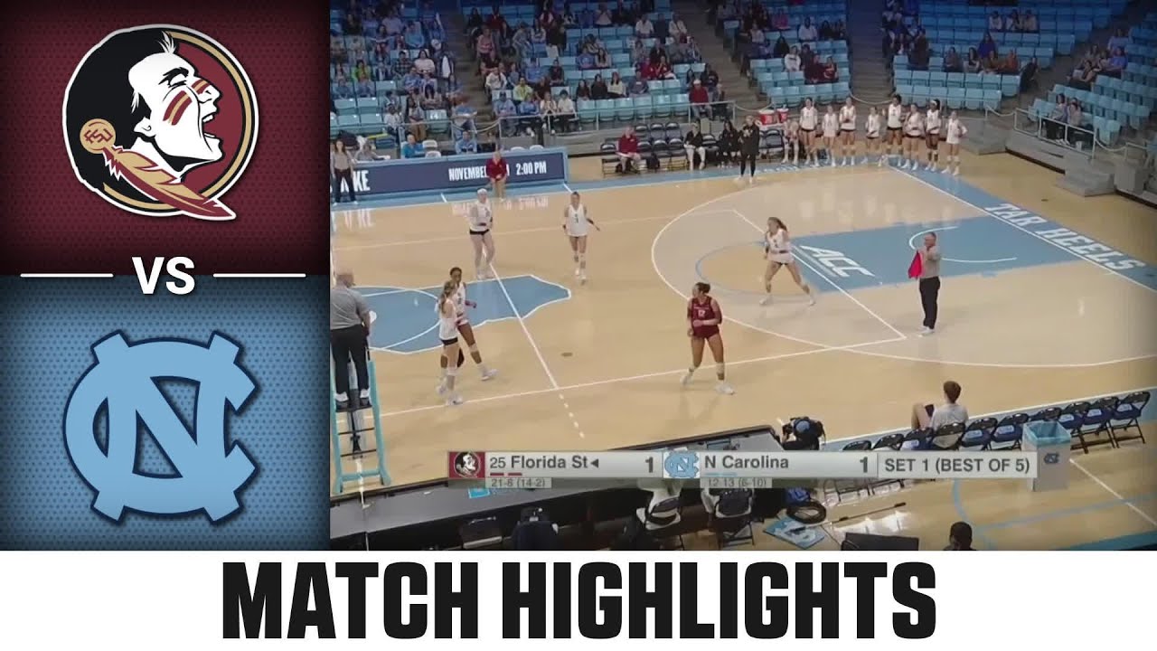 Florida State vs. North Carolina ACC Volleyball Highlights (2023) - YouTube