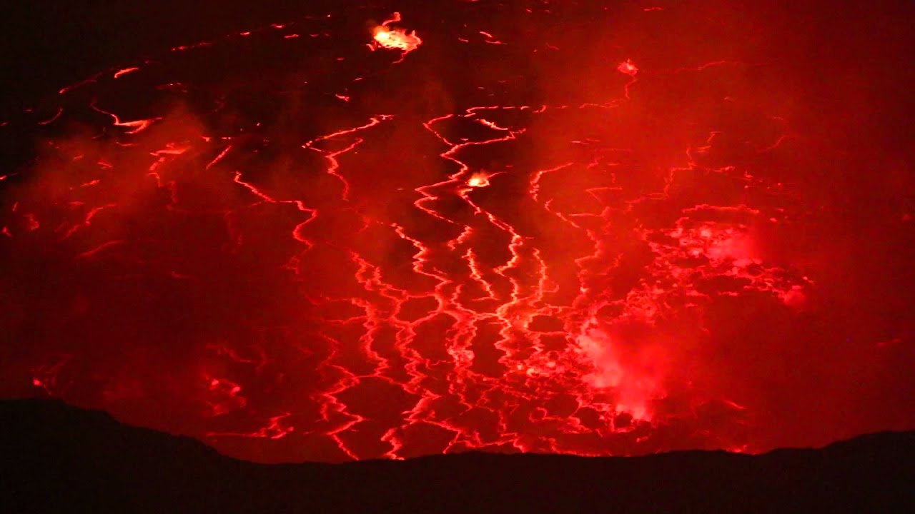 Lava Pool Closeup atop Nyiragongo Volcano - YouTube
