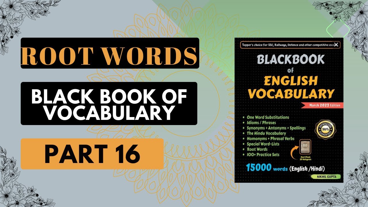 Root words part 16 | Black Book of Vocabulary | SSC CGL | Current ...