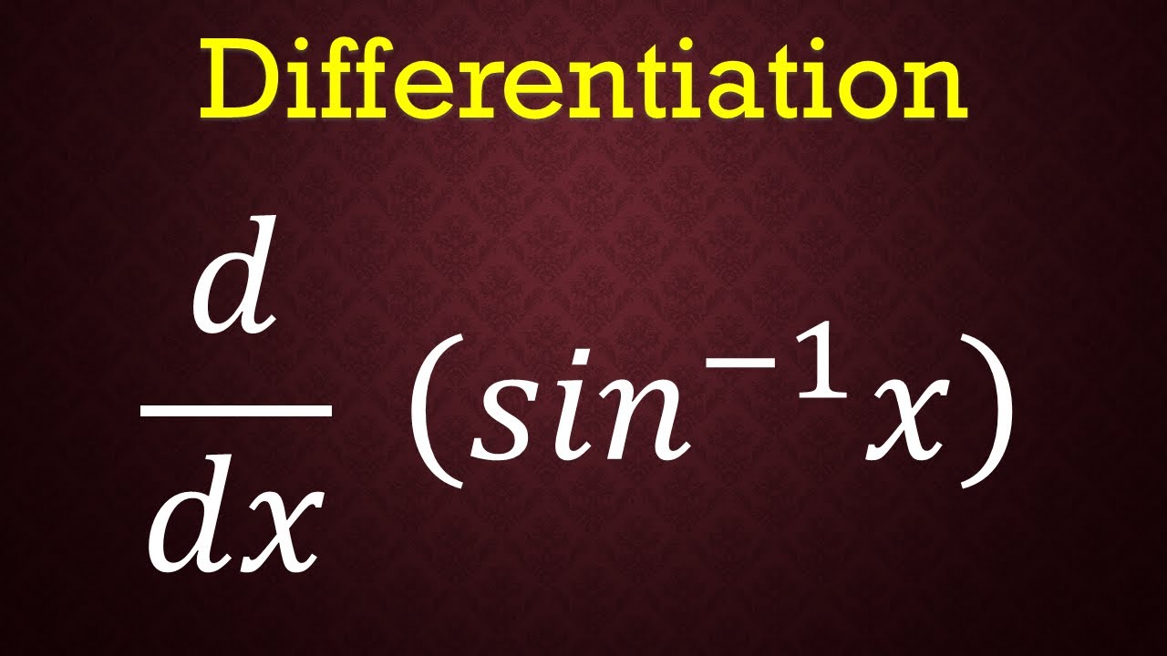 differentiation of sin inverse x #calculus - YouTube