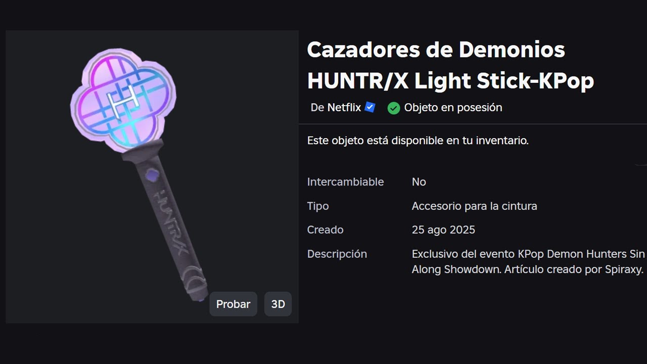 CONSIGUE LIGHTSTICK DE HUNTR/X (KPOP DEMON HUNTERS) GRATIS en ROBLOX ...