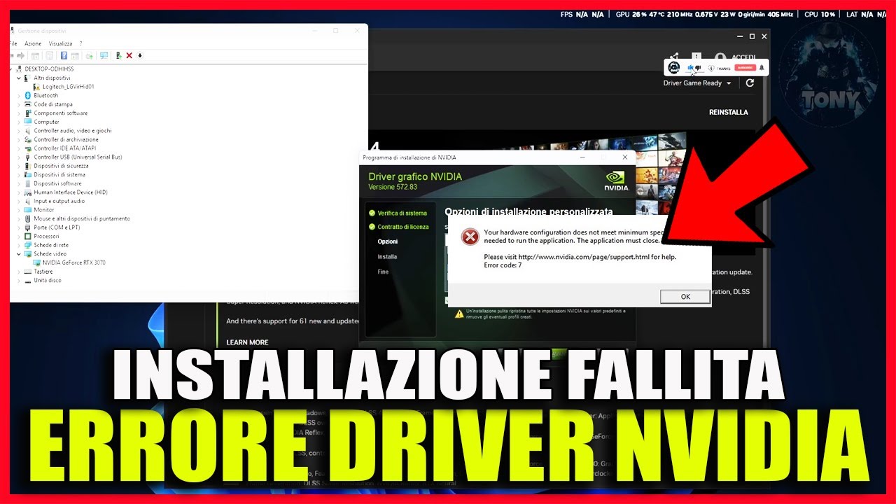 Come risolvere ERRORE DRIVER NVIDIA non installato su Windows 10 / 11 - TUTORIAL #windows # ...