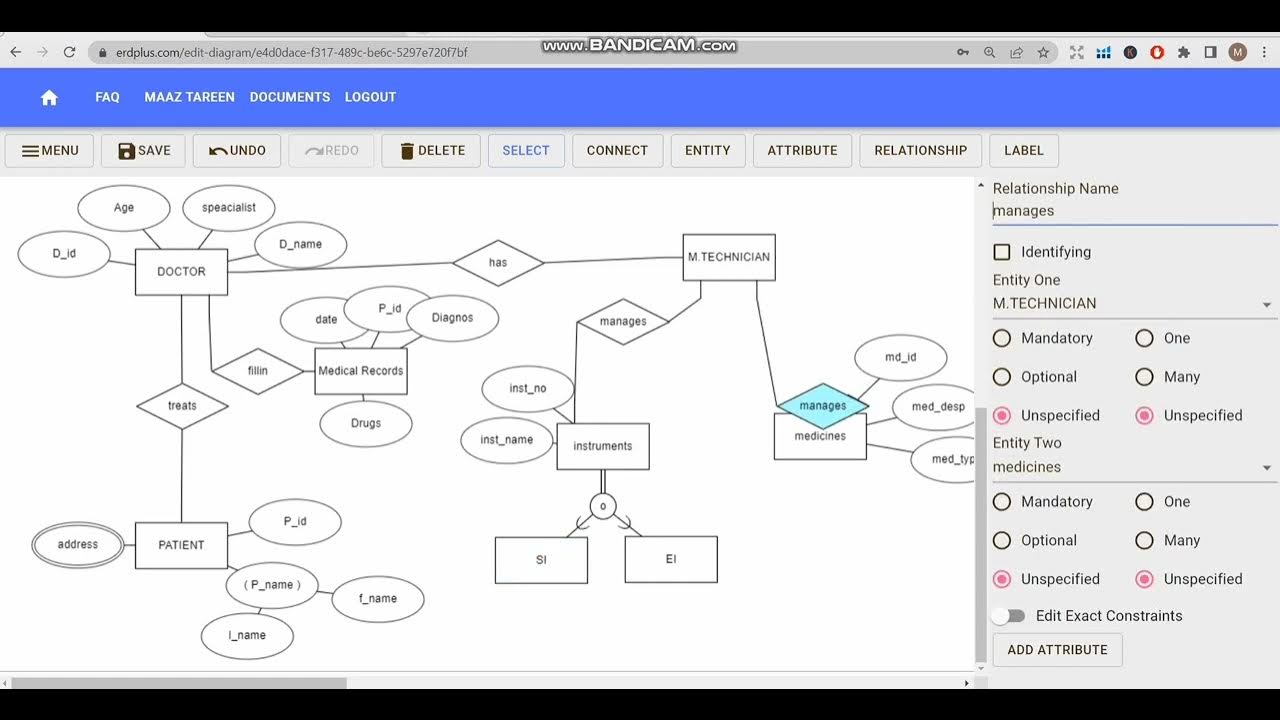 Making an ERD Diagram For Medical Centre By Using ERDPlus - YouTube