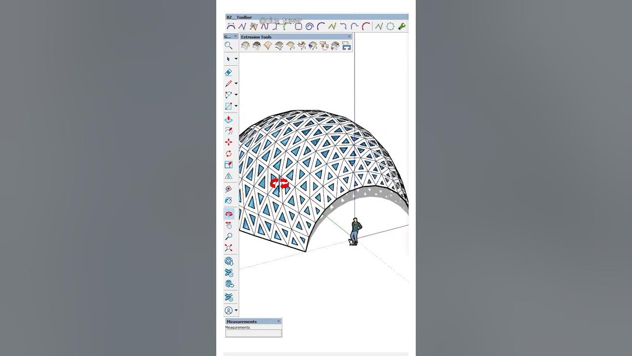 How to create a geodesic dome-shaped building in SketchUp using The Bz toolbar Plugin? - YouTube
