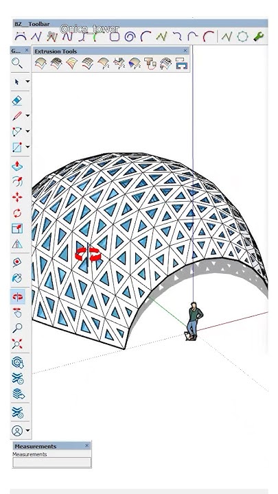 How to create a geodesic dome-shaped building in SketchUp using The Bz toolbar Plugin? - YouTube