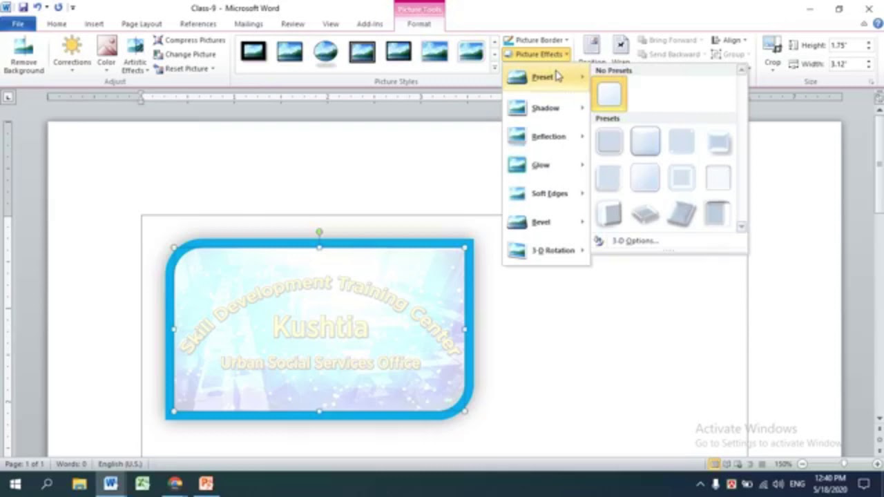 MS Word Class 9 - YouTube