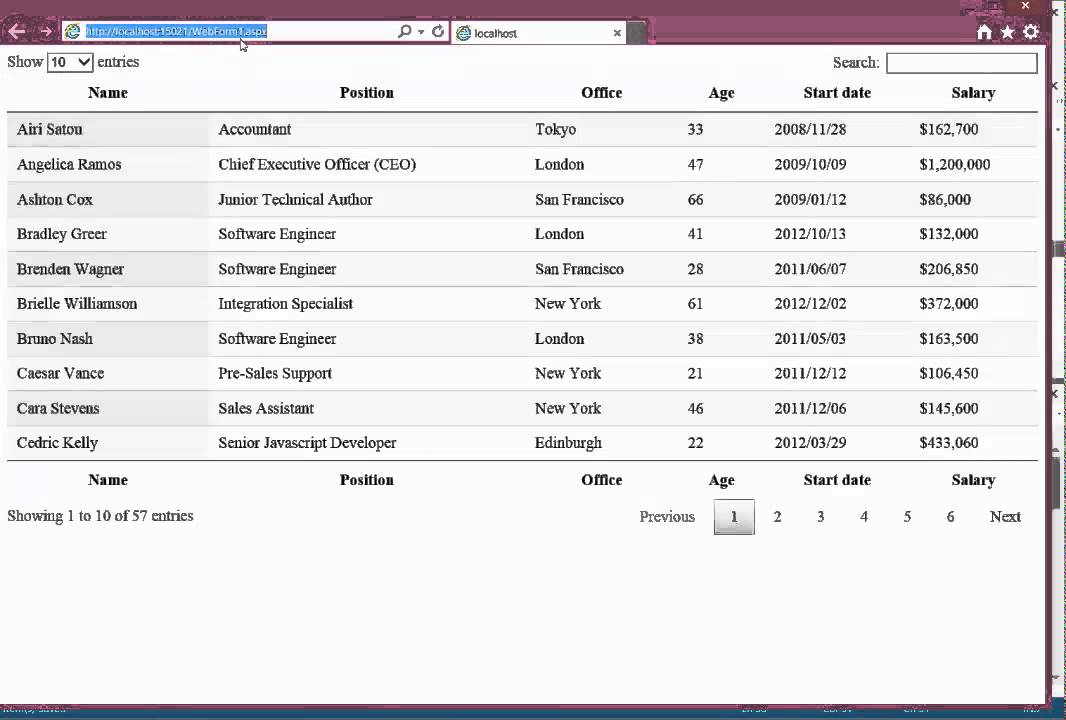 Asp.Net Repeater Kontrolü ile jQuery Datatables Kullanımı - YouTube