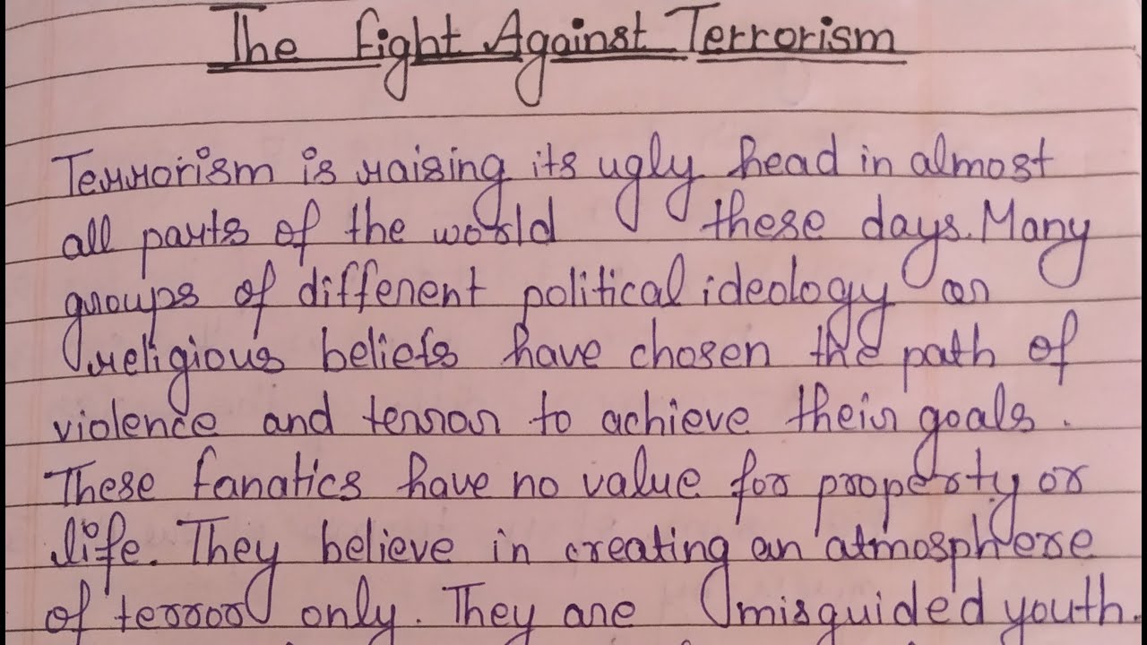 The Fight Against Terrorism || Essay Writing || The Fight Against ...