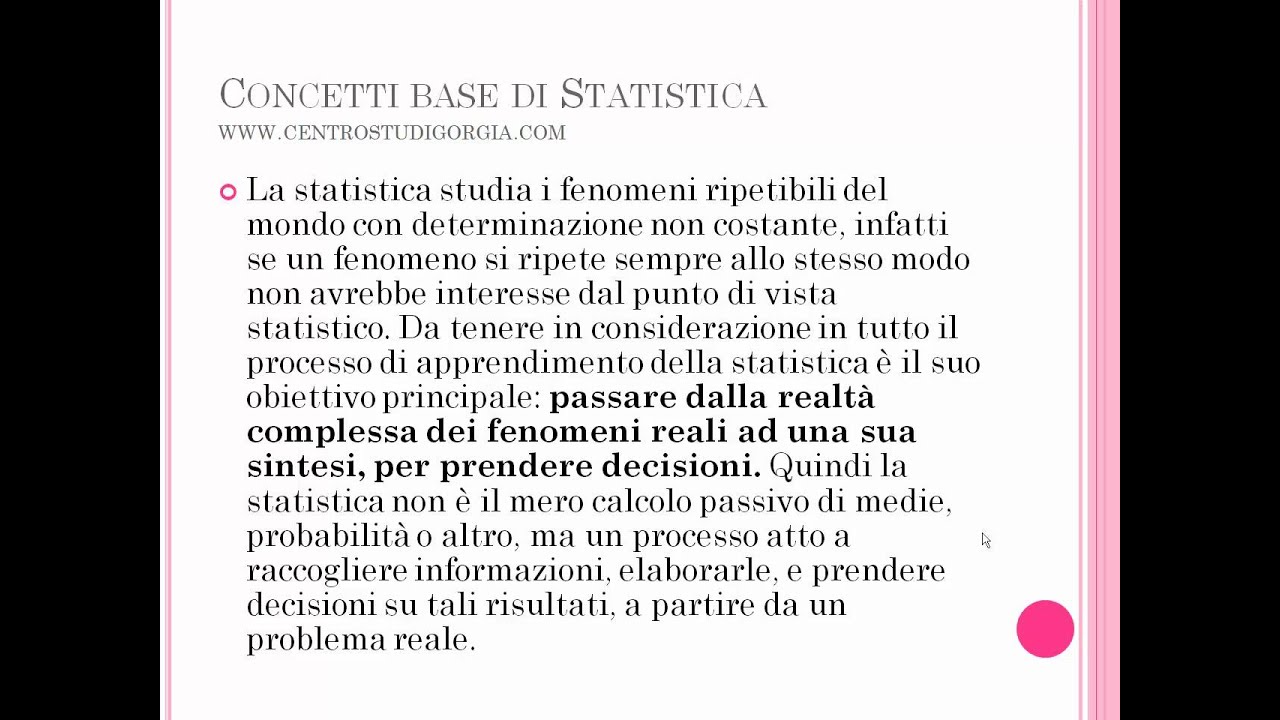 Lezione Statistica Descrittiva Concetti Base - YouTube