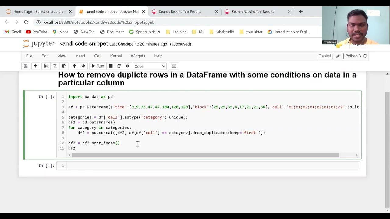 How to remove duplicate rows in a dataframe | kandi use cases - YouTube