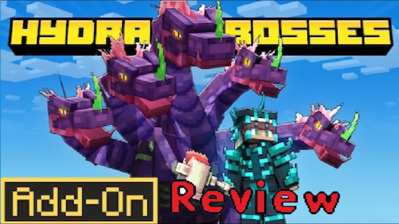 Minecraft Bedrock addon mod review Hydra Bosses - YouTube