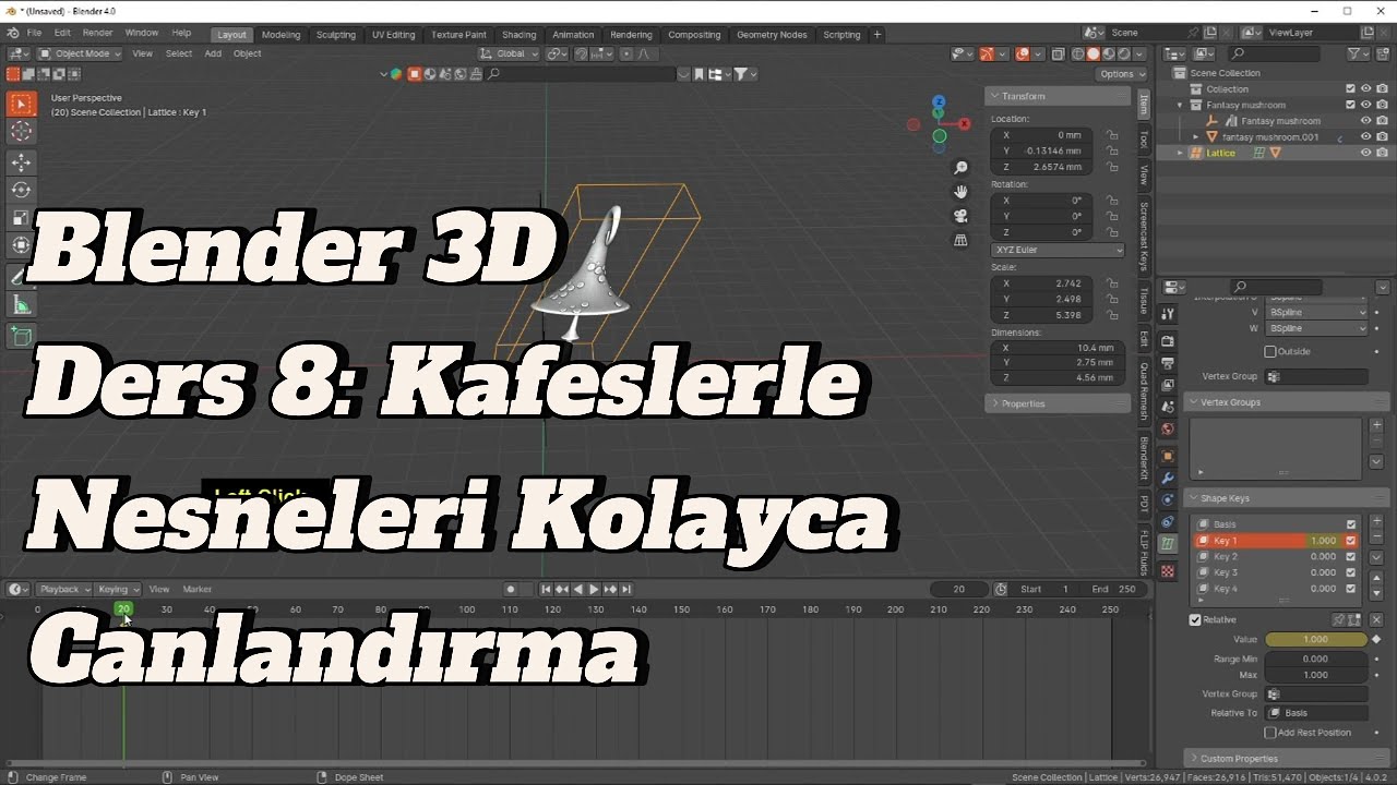Blender 3D Ders 8: Kafeslerle Nesneleri Kolayca Canlandırma (Easily Animate Objects With ...