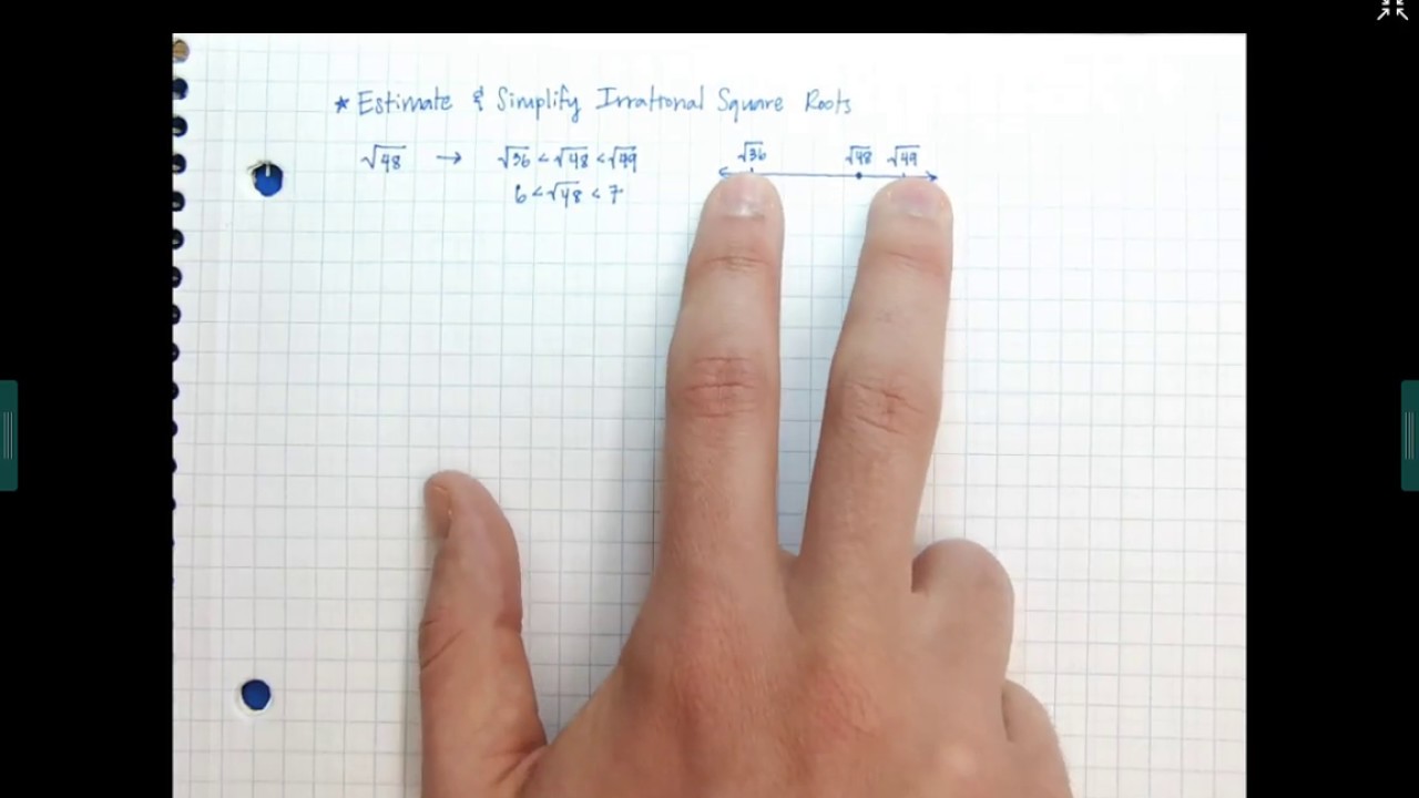 Estimate and Simplify Irrational Square Roots Screencast - YouTube
