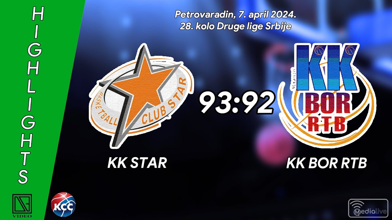 KK STAR Novi Sad - KK BOR RTB (Highlights) [07.04.2024.] - YouTube
