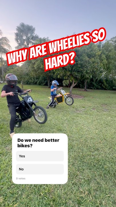 Trying to hit dual wheelies on Dirt Bike! Do we need more power? #surron #wheelie #fyp #shorts ...