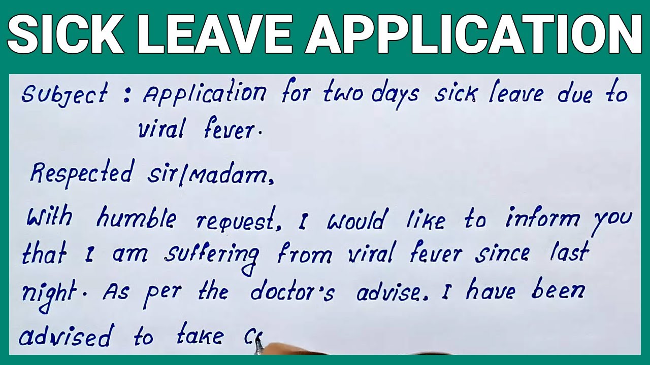Sick Leave Application for Two Days | Two Days Sick Leave Application ...