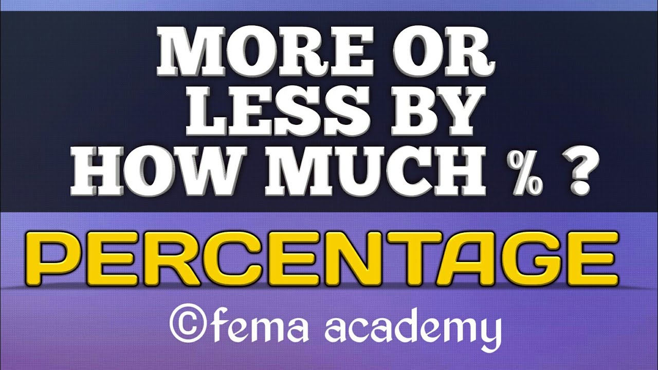 Percentage Problems | Aptitude Question Shortcuts & Tricks | More or ...