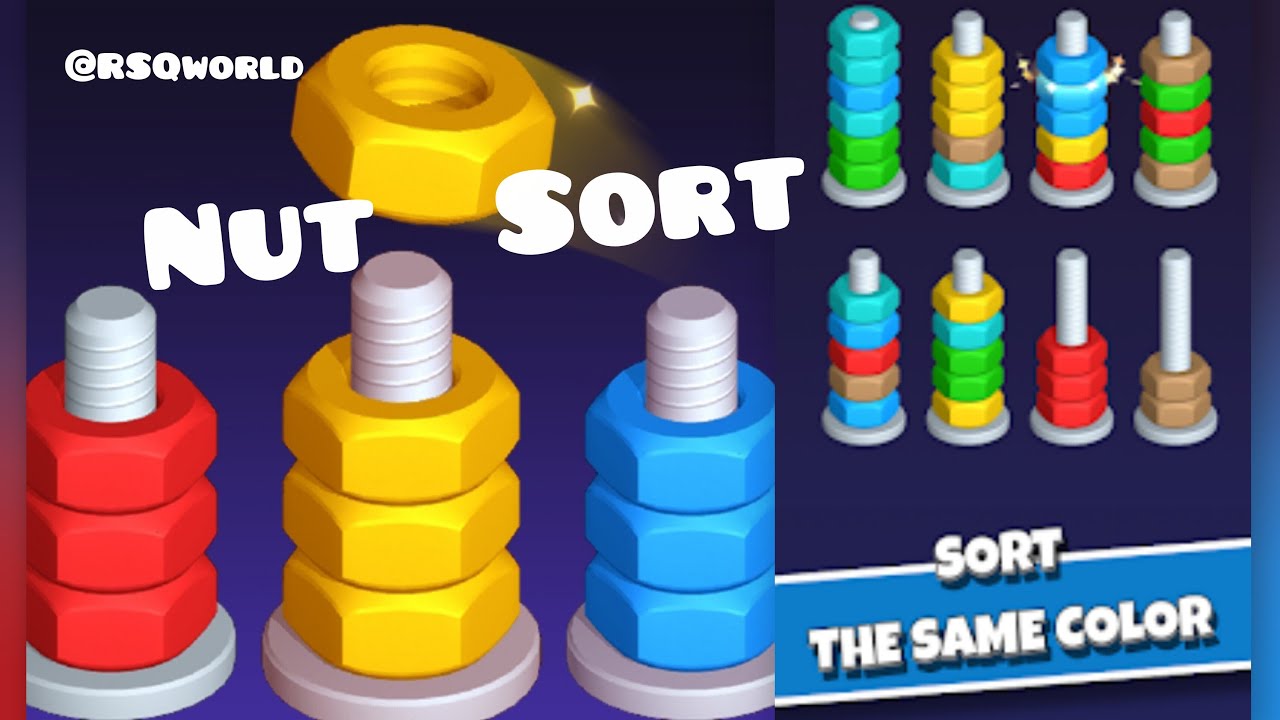 Nut 🔩 Sort Game Level 1 to 25 gameplay - YouTube