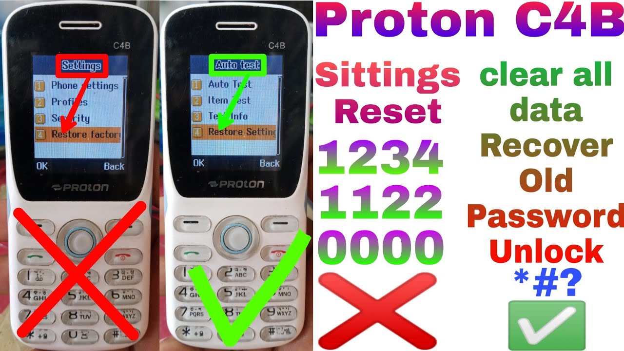 Proton C4B Settings Factory Reset Wrong Password👉clear all data Reset ...