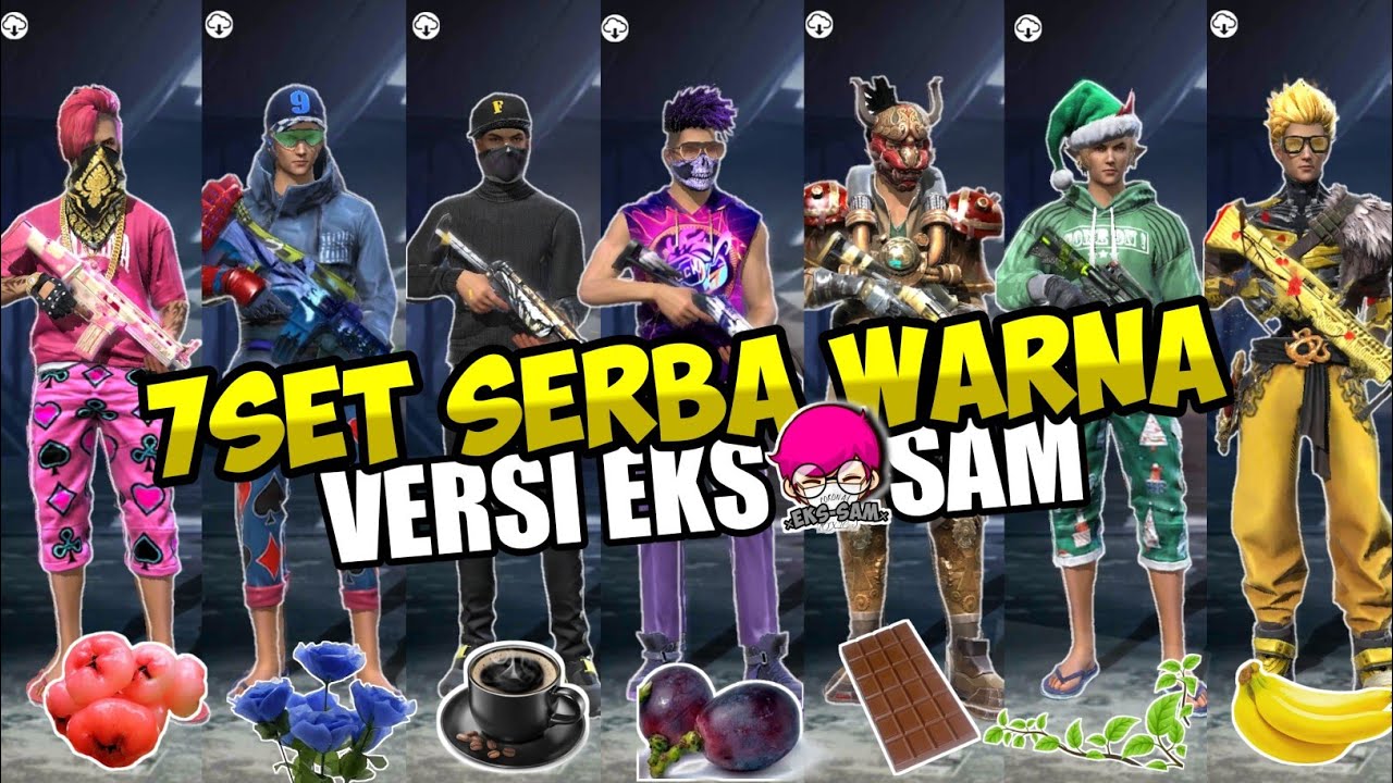 7 KOMBINASI SET SERBA WARNA!! BUNDLE COWOK VERSI EKS SAM #1 - YouTube