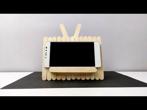 Mobile stand homemade with ice cream sticks | Popsicle crafts easy