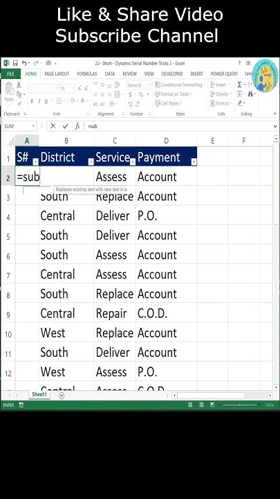 Excel Magic: Create Dynamic Serial Numbers Automatically (Trick 3)| Excel Short Tutorial - YouTube