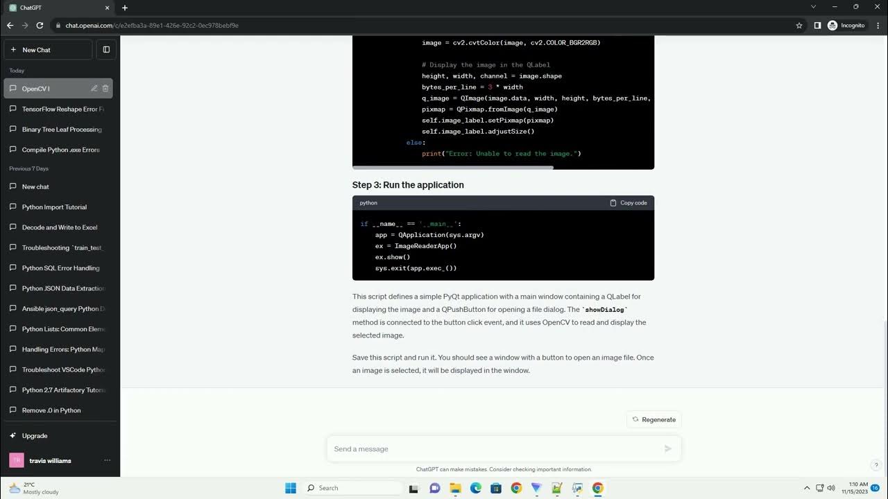 Read Image Using Opencv From Qfiledialog Python Youtube