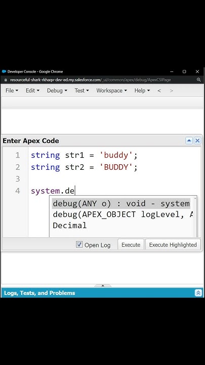 Compare String In Apex - YouTube