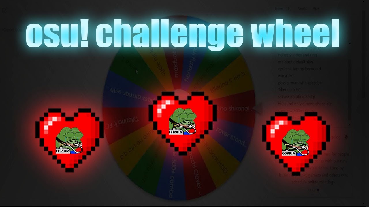 osu! challenge wheel but if I fail thrice, the video ends - YouTube
