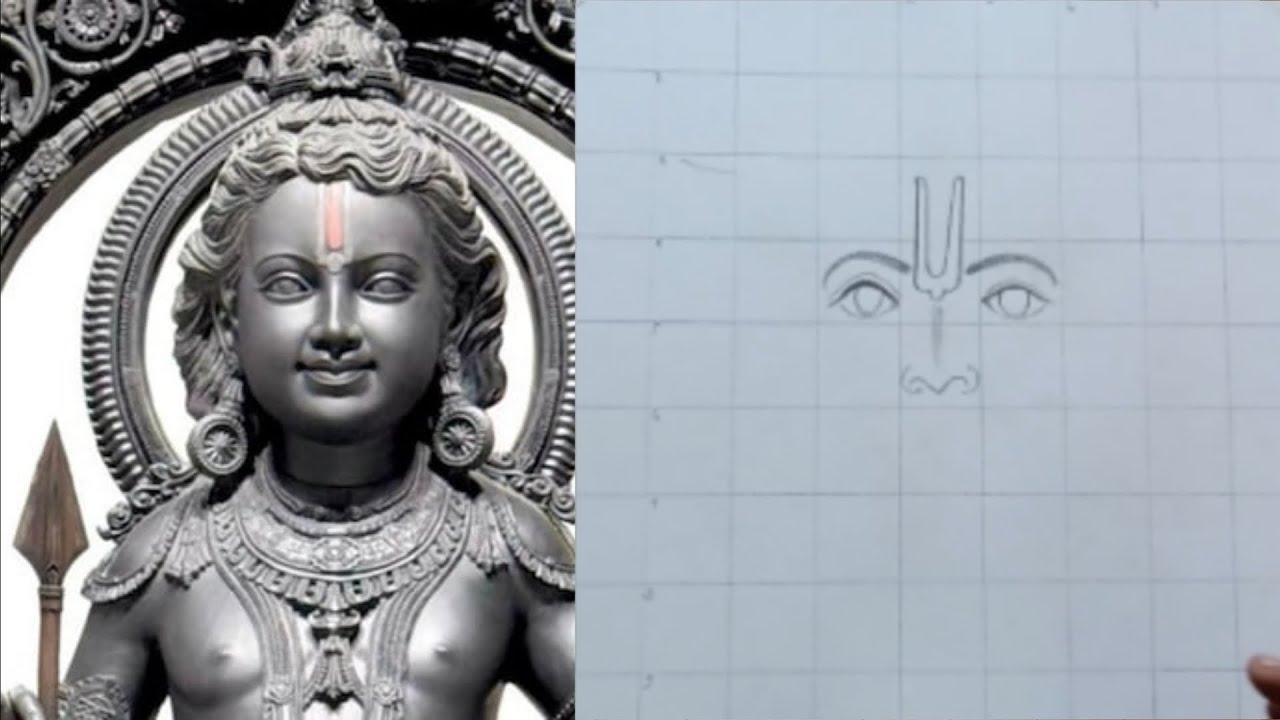 How to draw Ram lalla outline || easy drawing of Ram lalla 🙏 - YouTube