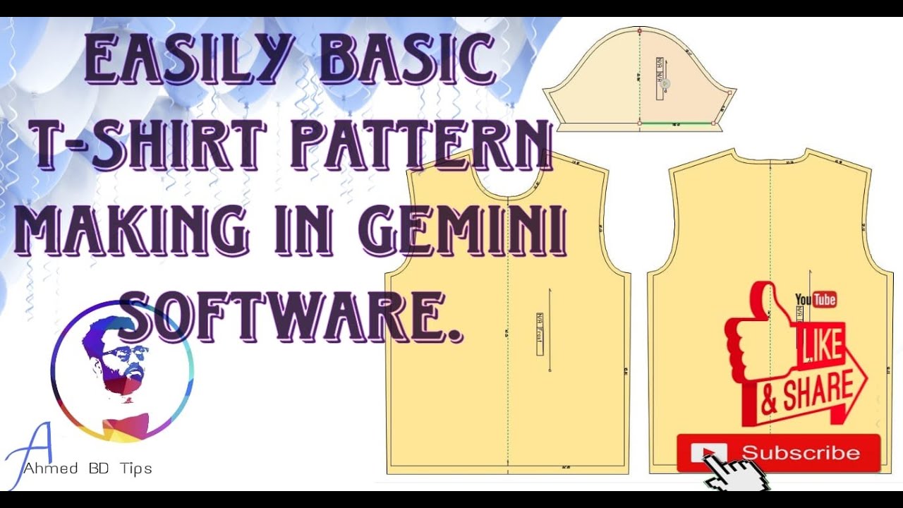 How to make basic t-shirt pattern |Gemini cad basic t-shirt pattern ...