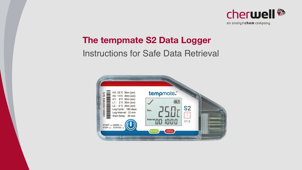 Tempmate S2 Data Logger - Instructions for Safe Data Retrieval - YouTube