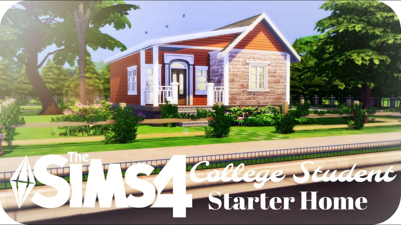 College Student Starter Home- The Sims 4: Speed Build - YouTube