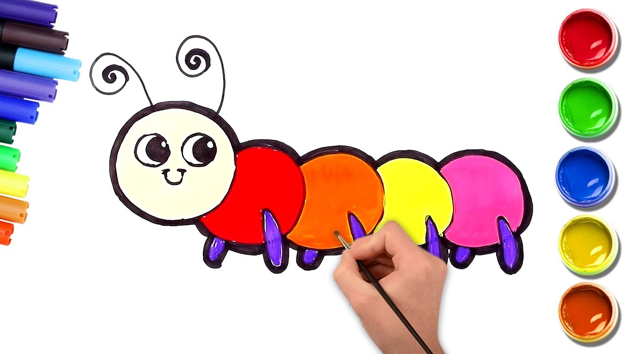 🐛How to Draw a Caterpillar – Simple & Fun Drawing for Kids! ️ Chiki ...