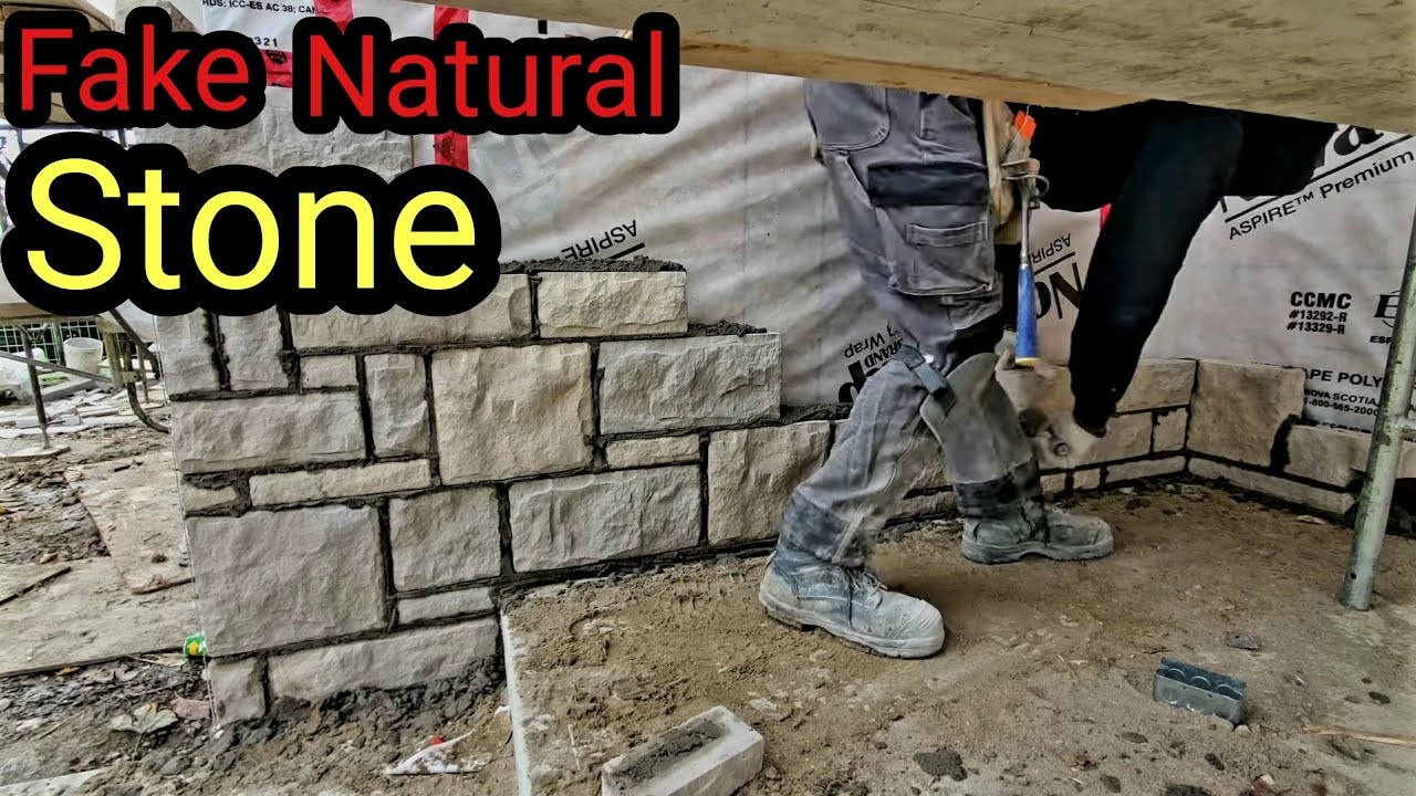 How To Install Fake Natural Looking Stone DIY - YouTube