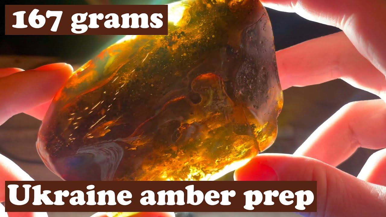 Biggest piece of amber i've prepped yet! - YouTube