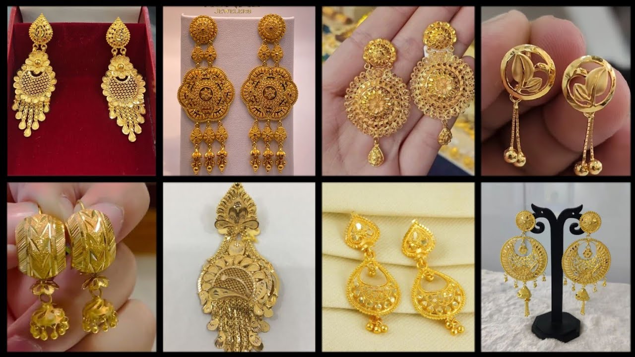 250+latest Bridal Gold Earrings designs /Most beautiful Gold Earrings ...
