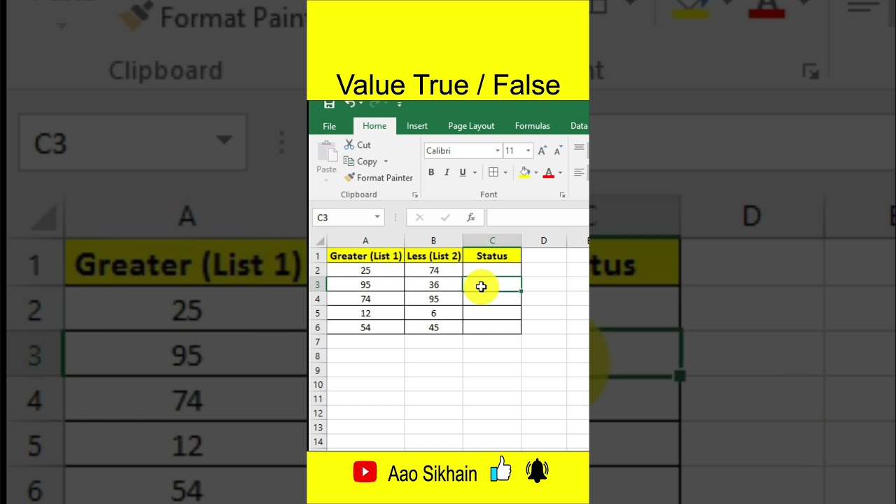 True And False Value In Excel YouTube True And False Value In Excel YouTube