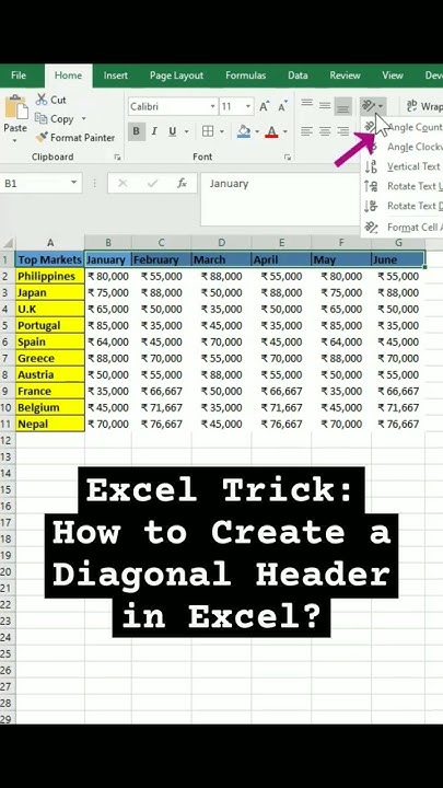Excel Trick: How to Create a Diagonal Header in Excel? - YouTube