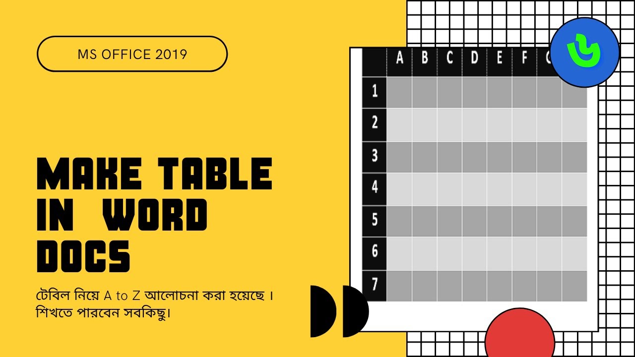 Part 6 Ms Word 2019 Table How To Create A Part 6 Ms Word 2019 Table How To Create A
