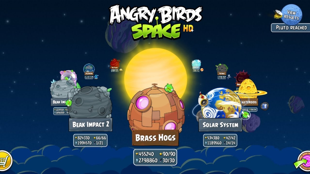 Прохождение игры Angry Birds Space, часть 8, планнта Brass Hogs - YouTube