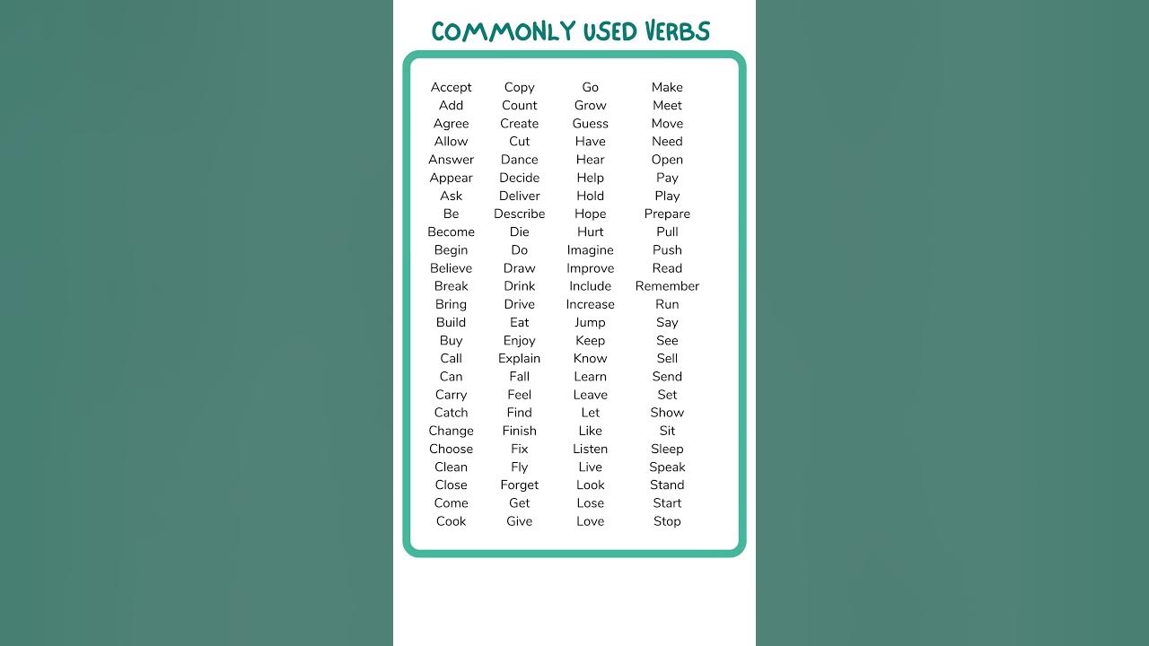100 Essential Verbs: Boost Your English Fluency! 🚀 - YouTube