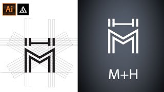 How to design M+H monogram in illustrator by Sohail Officials