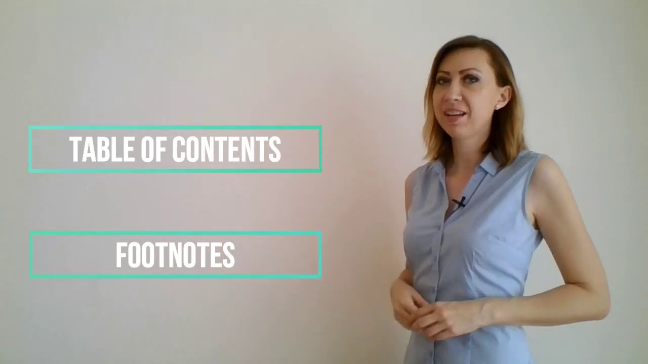 11 Word - Table of contents and Footnotes - YouTube