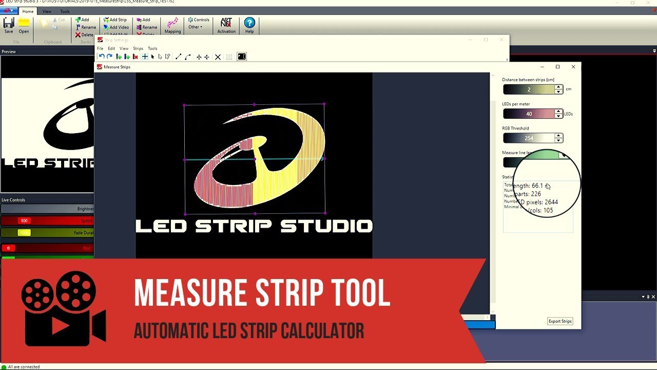 Measure Strip Tool - LED pixel mapping software - YouTube