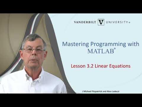 Mastering Programming with MATLAB: (7)Linear Equations in MATLAB - YouTube