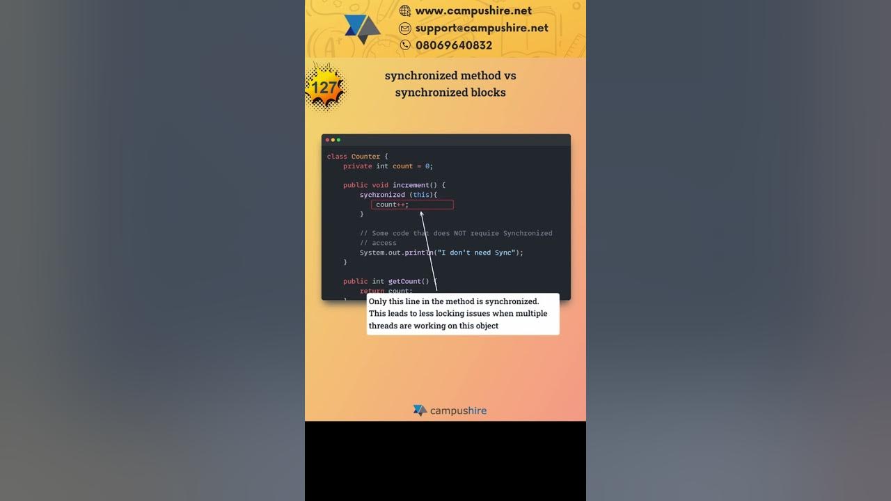 Java IQ #127 - Synchronized method vs Synchronized Block - YouTube