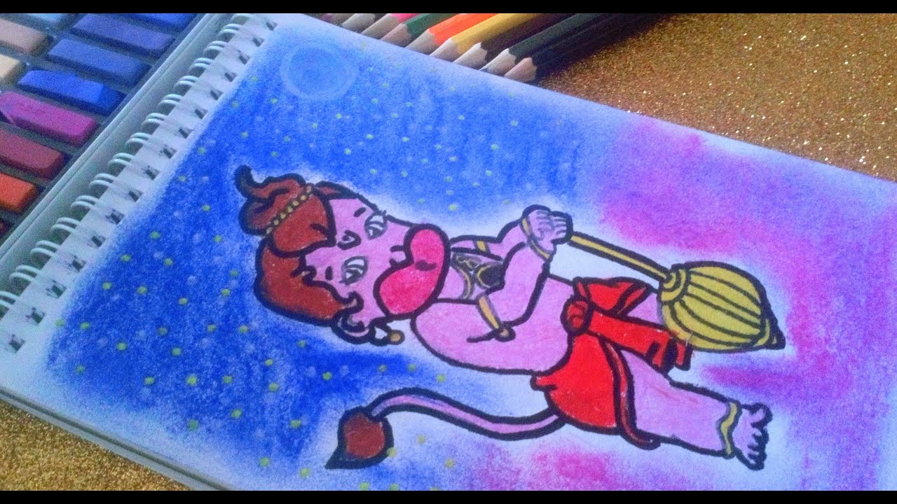 HANUMAN DRAWING: LITTLE HANUMAN STEP BY STEP DRAWING AND COLORING - YouTube