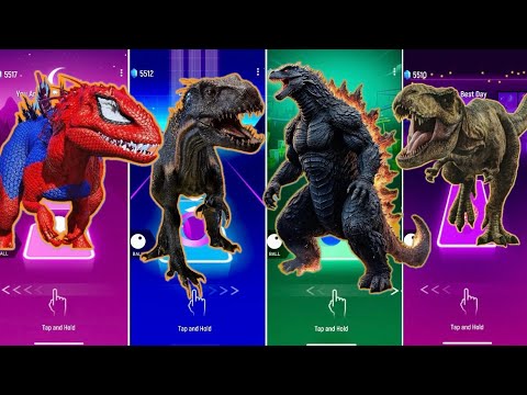 🦖 T Rex Spider Man vs Indoraptor vs Godzilla vs Jurassic World | Coffin ...